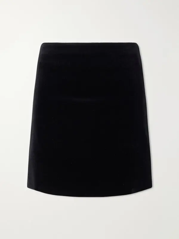 BLAZÉ MILANO Cotton-velvet Mini Skirt - Black