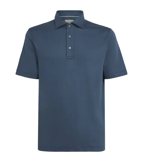 Canali Cotton Polo Shirt - Navy
