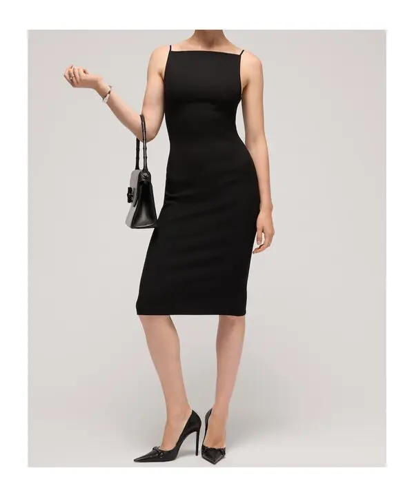 Gucci Sleeveless Square Neck Dress With Engraved Tag