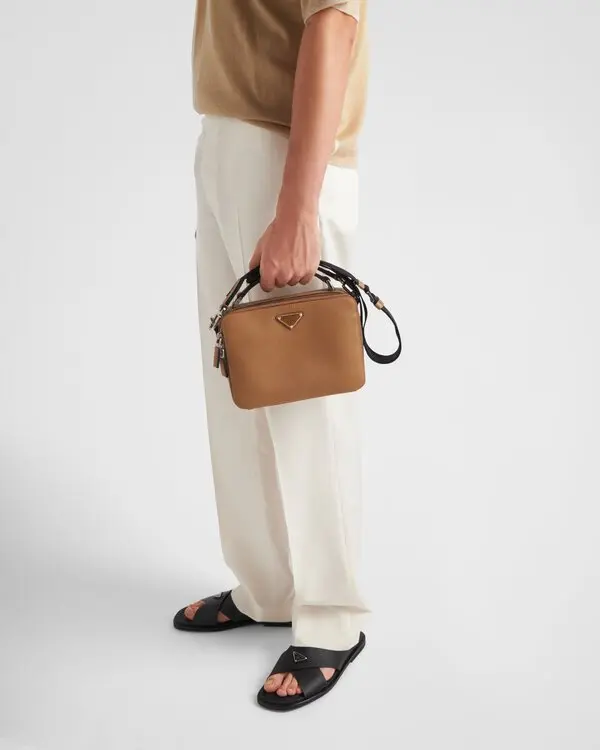 Prada Saffiano Leather Crisscross Slides