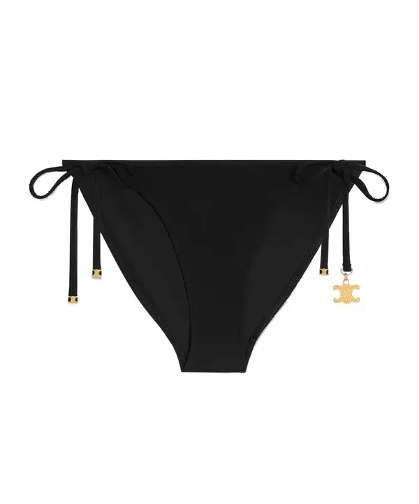 Celine Triomphe Swimsuit Bottom In Matte Jersey - Black