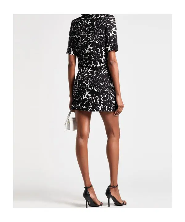 Saint Laurent Printed Short Sleeve Dress - Black