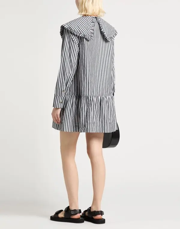 GANNI Striped Shirt Dress With Peter Pan Collar