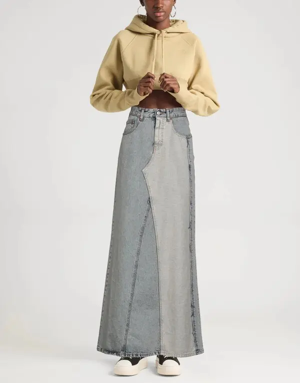 MAISON MARGIELA Color-block A-line Denim Maxi Skirt
