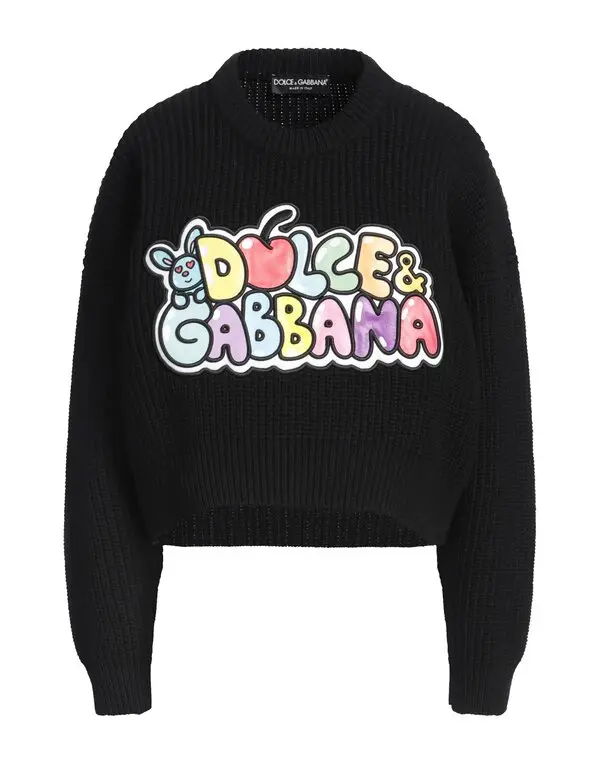 Dolce & Gabbana Wool Knit Top With Appliqués