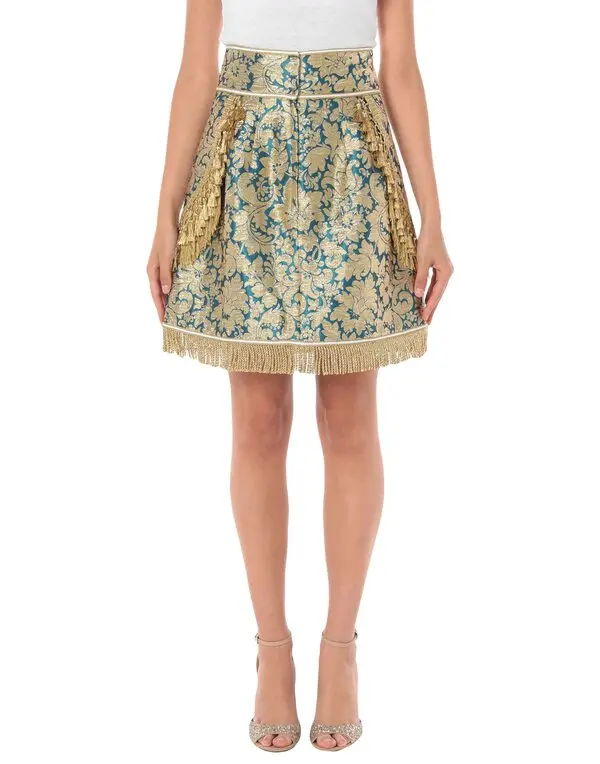 Dolce & Gabbana Tassel Embellished Paisley Brocade Mini Skirt