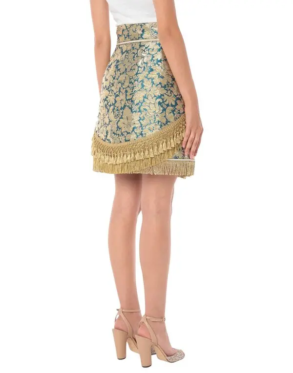 Dolce & Gabbana Tassel Embellished Paisley Brocade Mini Skirt
