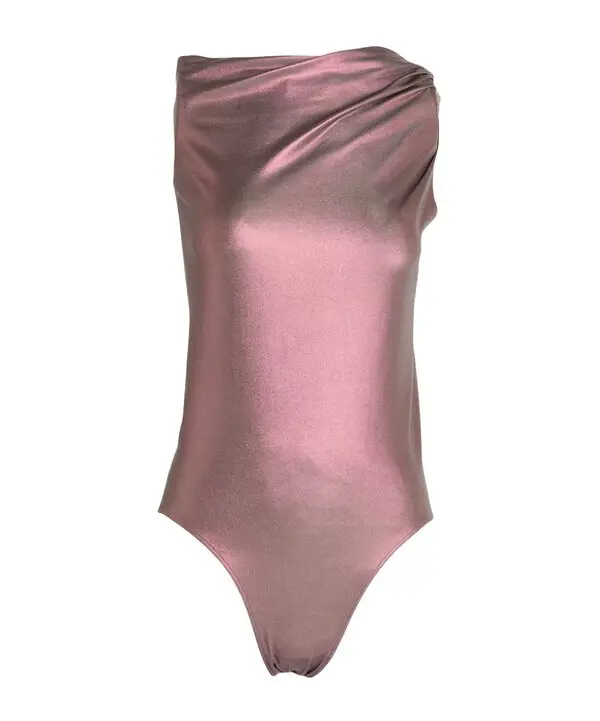 Rick Owens One-shoulder Metallic Bodysuit