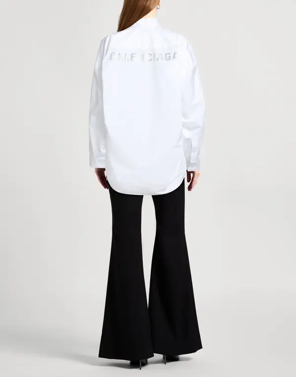 Balenciaga Oversized Appliquéd Crystal Embellished Poplin Shirt