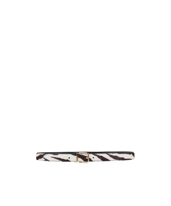 Dolce & Gabbana Zebra Print Leather Belt