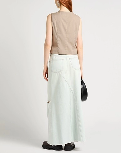 MAISON MARGIELA Light Wash Denim Maxi Skirt With Cutouts