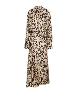 Sportmax Leopard Print Long Sleeve Shirt Dress