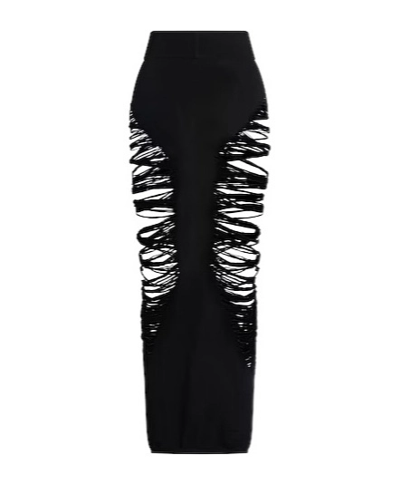 Rick Owens Wool Pencil Skirt With Rear Slit