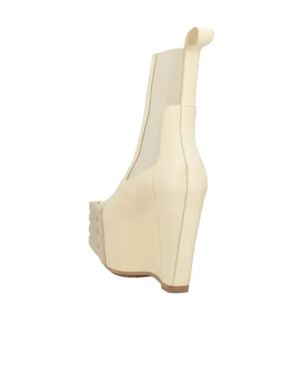 Rick Owens Square Toe Leather Chelsea Boots