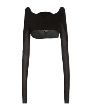 Rick Owens Long Sleeve Crewneck Cropped Top