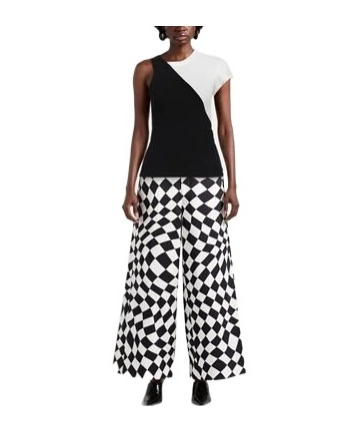 MAISON MARGIELA Two-tone Asymmetrical Top - Black