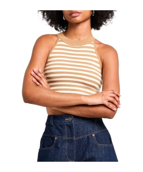 Max Mara Striped Knit Sleeveless Top