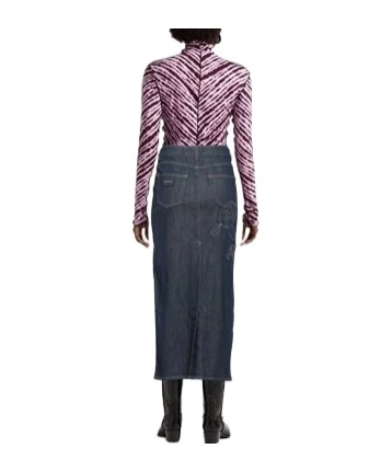 GANNI High-waisted Floral Embroidered Denim Maxi Skirt