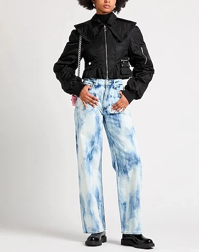 GANNI Zip-up Bomber Jacket With Ruffled Collar