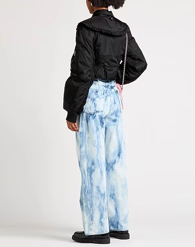 GANNI Zip-up Bomber Jacket With Ruffled Collar