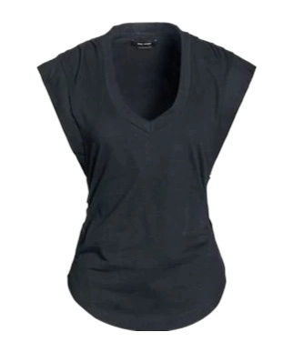 Isabel Marant Étoile Solid V-neck Short Sleeve T-shirt - Black