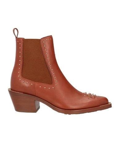 Chloé Cowboy Ankle Boots With Stud Embellishments