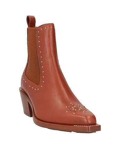 Chloé Cowboy Ankle Boots With Stud Embellishments