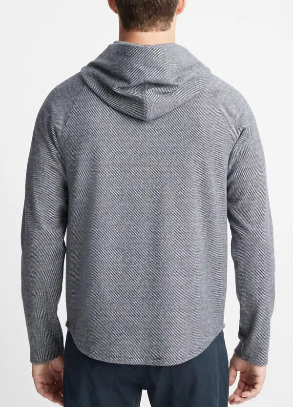 Vince Long-sleeved Hooded Pullover With Ribbed Details