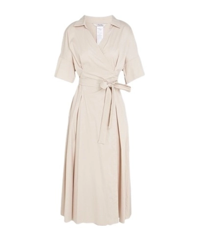 Max Mara Plain Poplin Wrap Shirt Dress - Grey