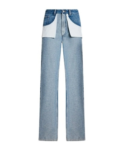 MAISON MARGIELA Two-tone Straight-leg Denim Trousers