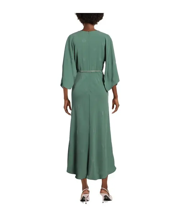 Max Mara Flared Crepe Dress With Embellishments