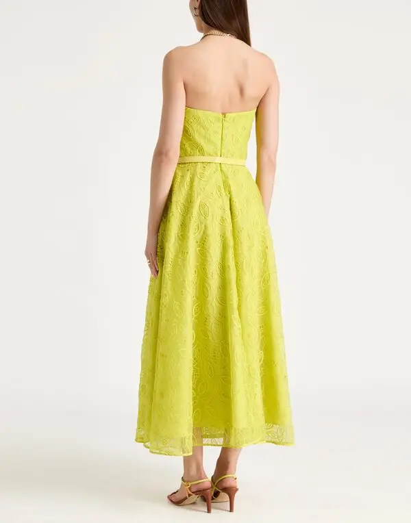 Max Mara Sleeveless Off-shoulder Embroidered Organza Dress