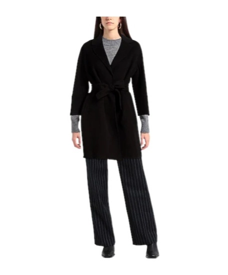 Max Mara Belted Wool Coat - Black