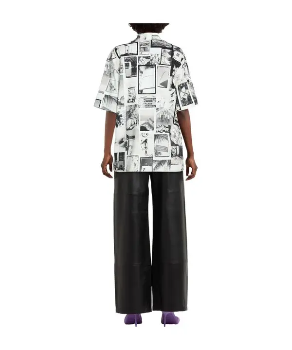 Farm Rio Printed Short Sleeve Mock Neck Top
