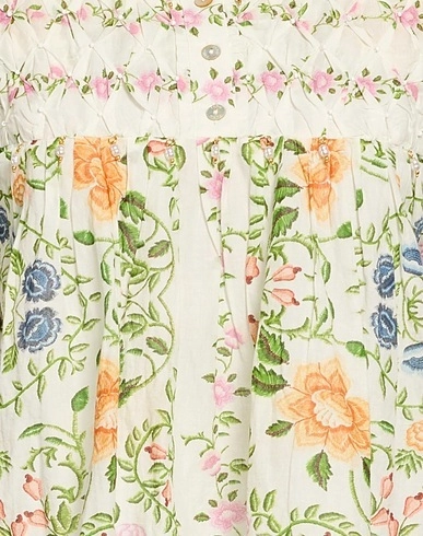 Farm Rio Floral-print Puffed Sleeve Shirt