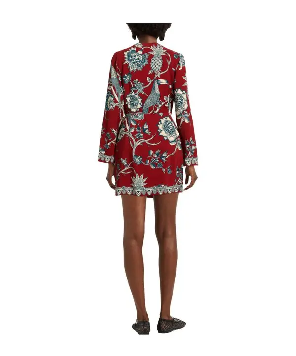 Farm Rio Floral Print Cady Wrap Dress