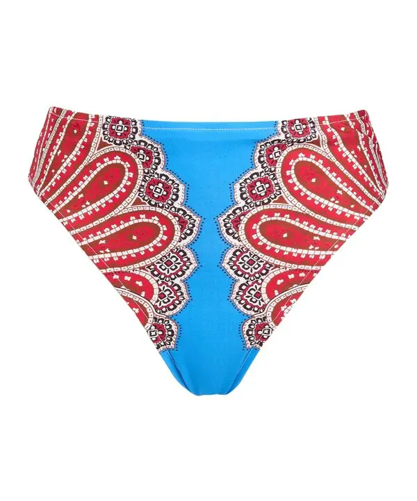 Farm Rio High-waisted Paisley Print Swim Shorts