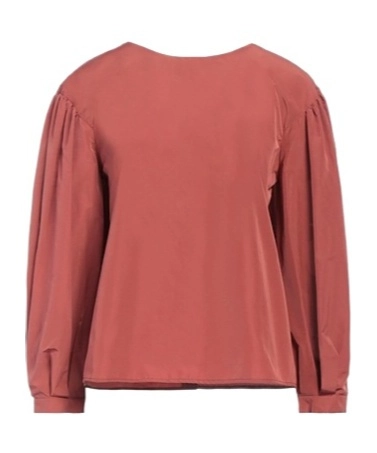 Max Mara Taffeta Top With 3/4 Length Sleeves - Red