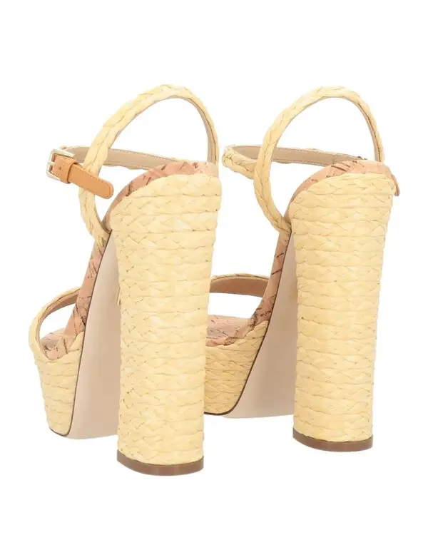 Dolce & Gabbana Raffia Platform Block Heel Sandals