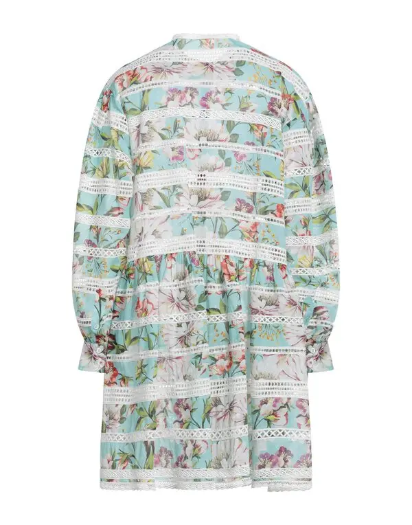 Dolce & Gabbana Floral Print Lace Shirt Dress