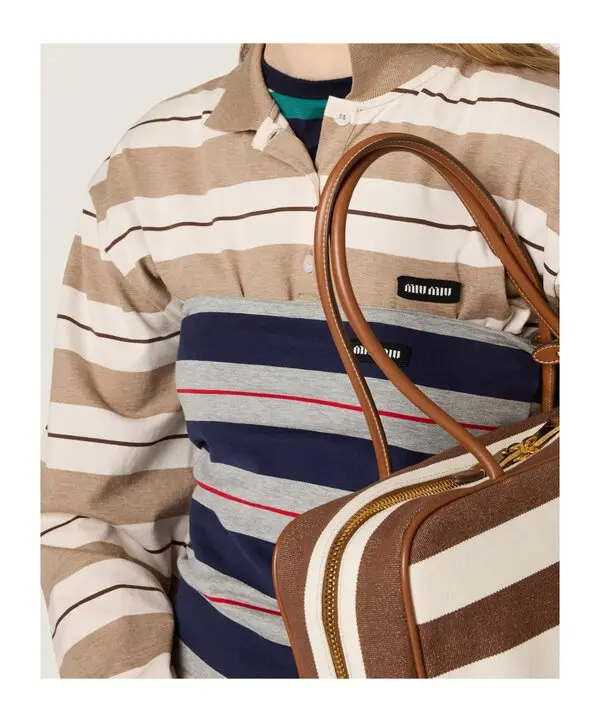 Miu Miu Striped Jersey Top