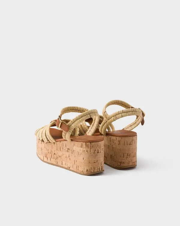 Prada Crochet Platform Sandals