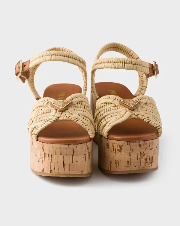 Prada Crochet Platform Sandals