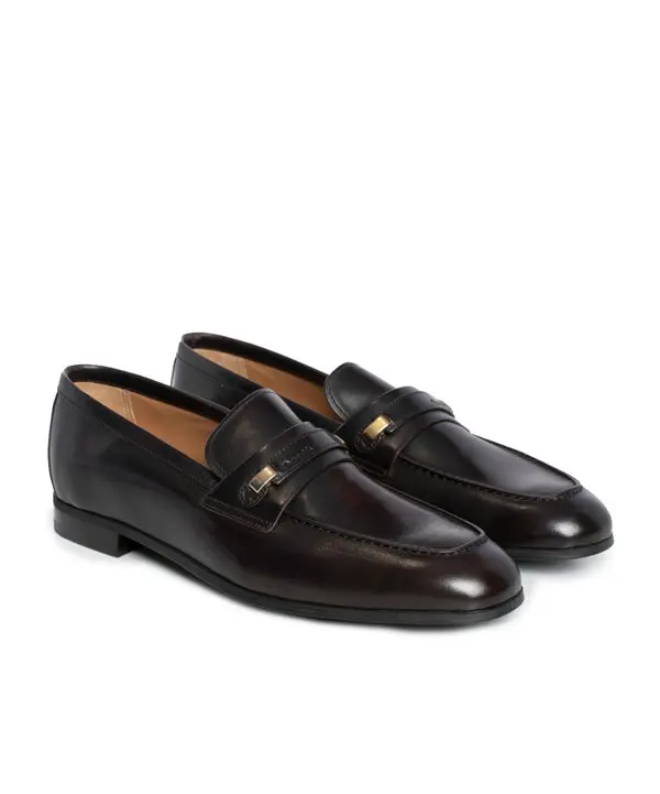 Church's Polished Leather Loafers With Metal Buckle Detail
