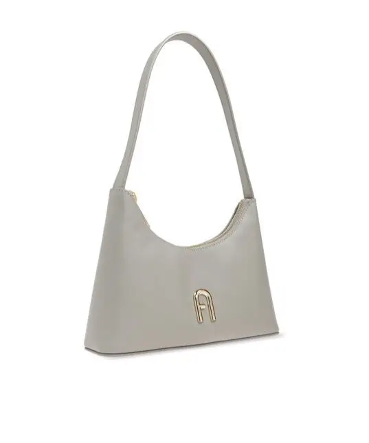 Furla Diamante Logo Plaque Mini Shoulder Bag - Grey