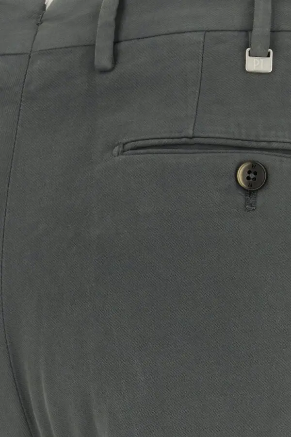 PT TORINO Tailored Stretch Cotton Blend Trousers - Grey