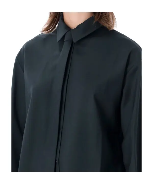 THE FRANKIE SHOP Relaxed-fit Shirt With Classic Collar And Tie-front Detail