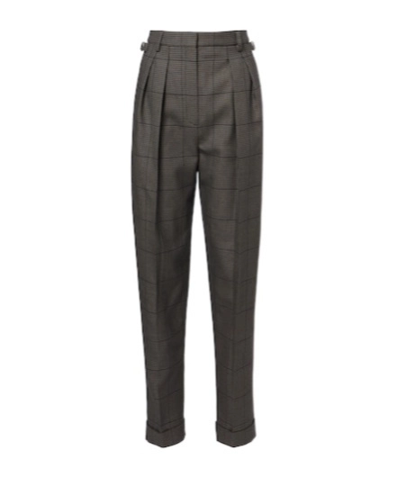 MUGLER Checked Wool Straight Pants