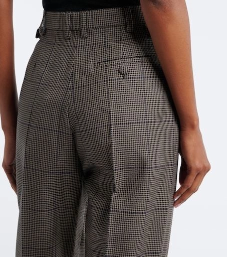 MUGLER Checked Wool Straight Pants