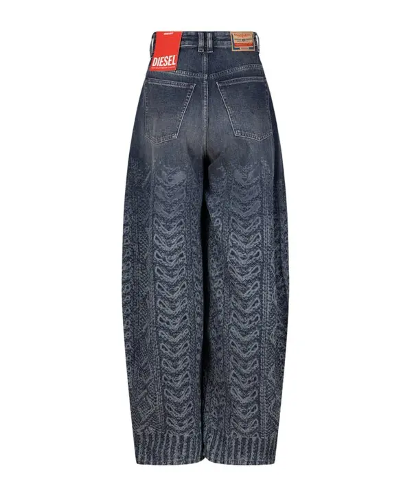 DIESEL® Patterned Wide-leg Jeans
